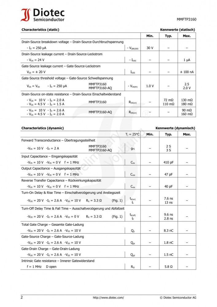 DIOTEC MMFTP3160-AQ datasheet preview, page 2