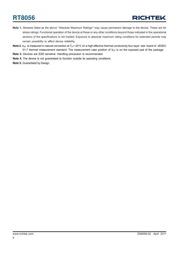 RT8056 datasheet page 4