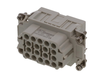 Heavy-Duty Crimp Contact Insert, Male, 16-Pole, 16A, Numbered 1-16, for Crimp Contacts, Size 16B «77x27»
