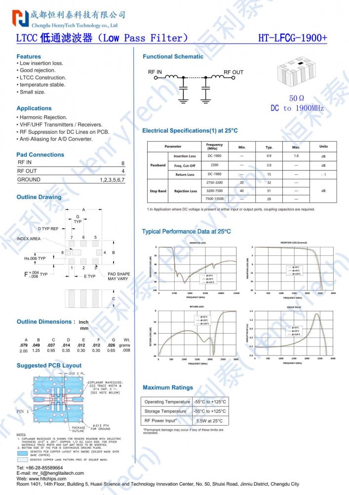 HT-LFCG-1900+ technical document page