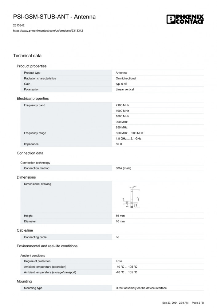 Phoenix Contact 2313342 product document page 2