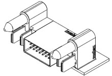 EXTreme Ten60Power Right-Angle Receptacle with Top Guides, 24 Signal Circuits, 6 Power Circuits