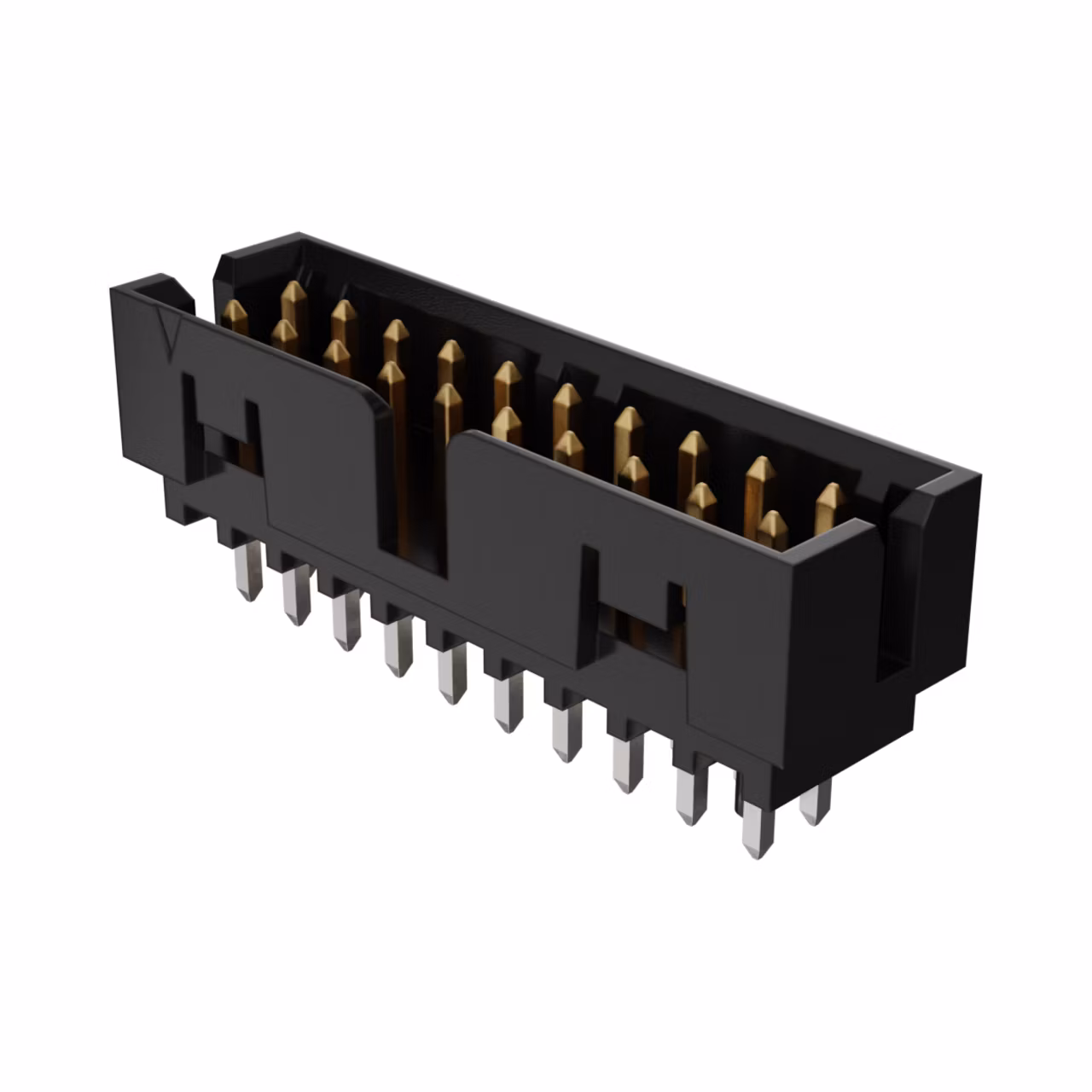 2.00mm Pitch, Milli-Grid PCB Header, Dual Row, Vertical, Through Hole, Shrouded, 20 Circuits, 0.76µm Gold (Au) Plating, 2.50mm Tail Length, Dual Side Slots, Dual Friction Locks, Center Polarization, with Peg, Tube for sale