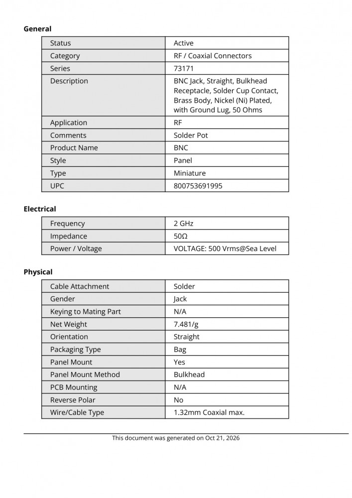 MOLEX 731195003 technical document, page 2