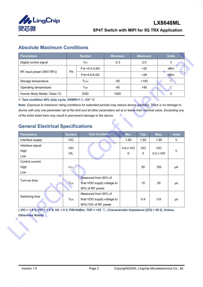 LX8648ML datasheet page 2
