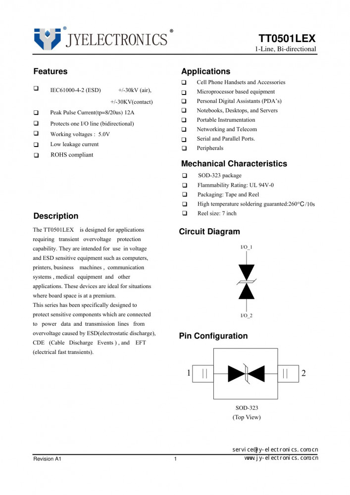 TT0501LEX datasheet page 1