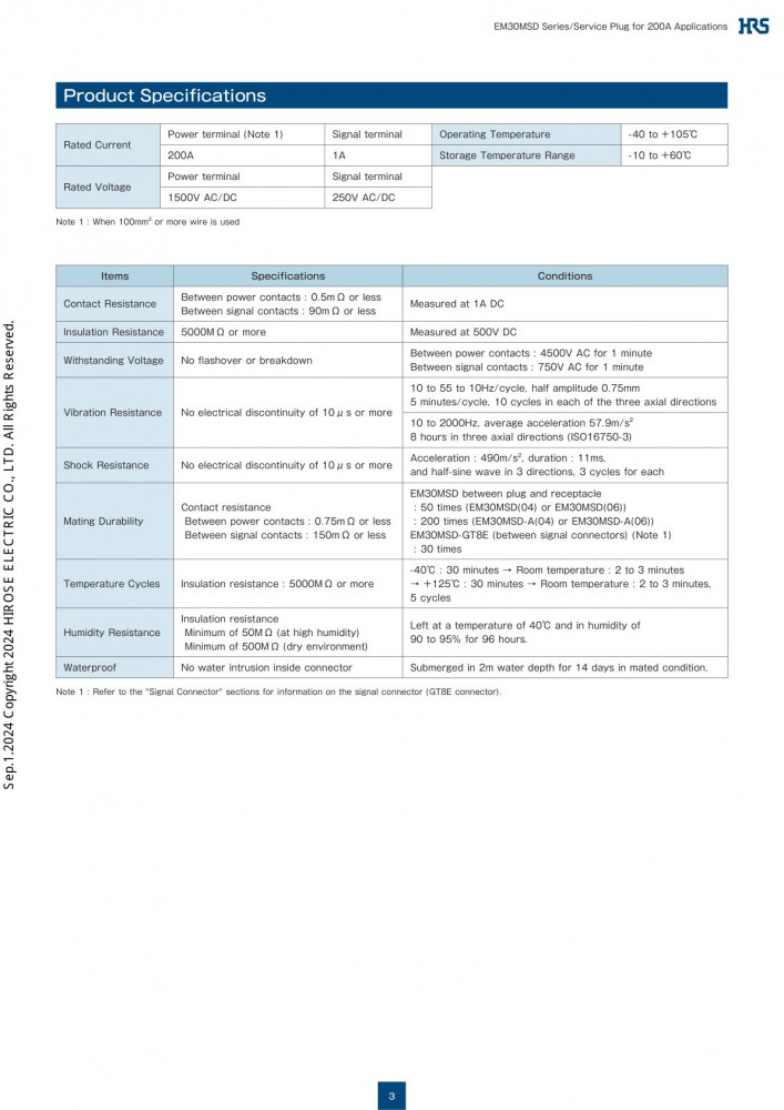 HRS EM30MSD technical document page 3