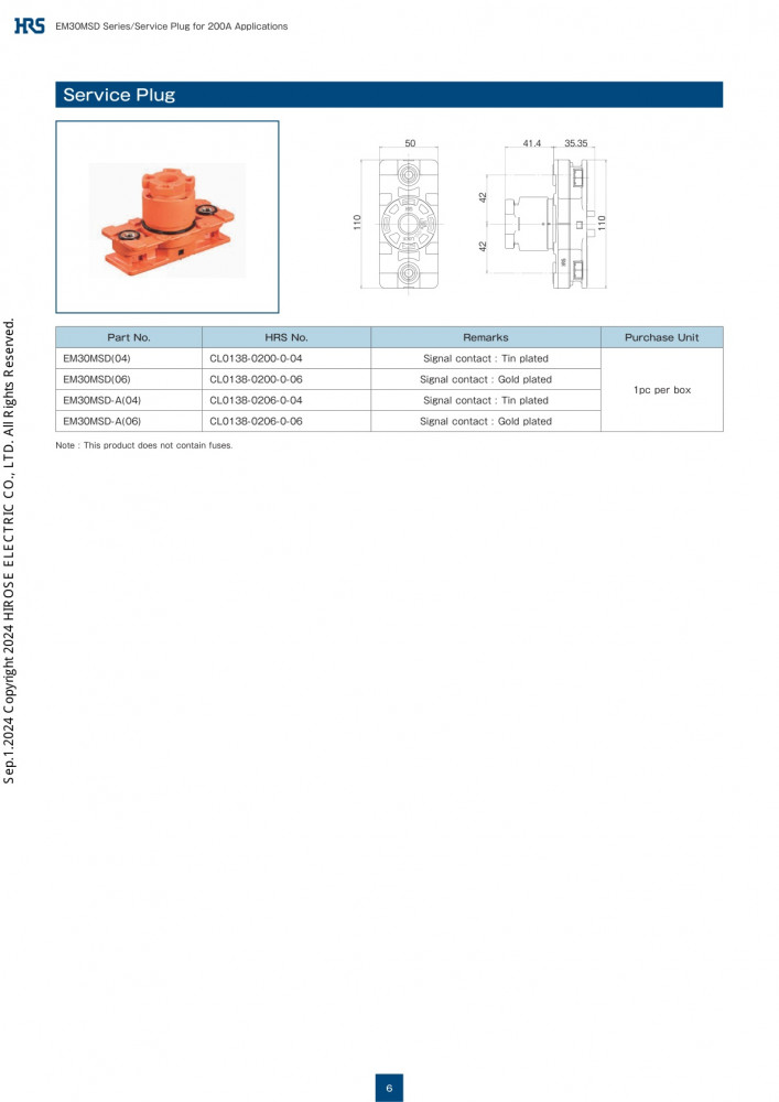 HRS EM30MSD technical document page 6
