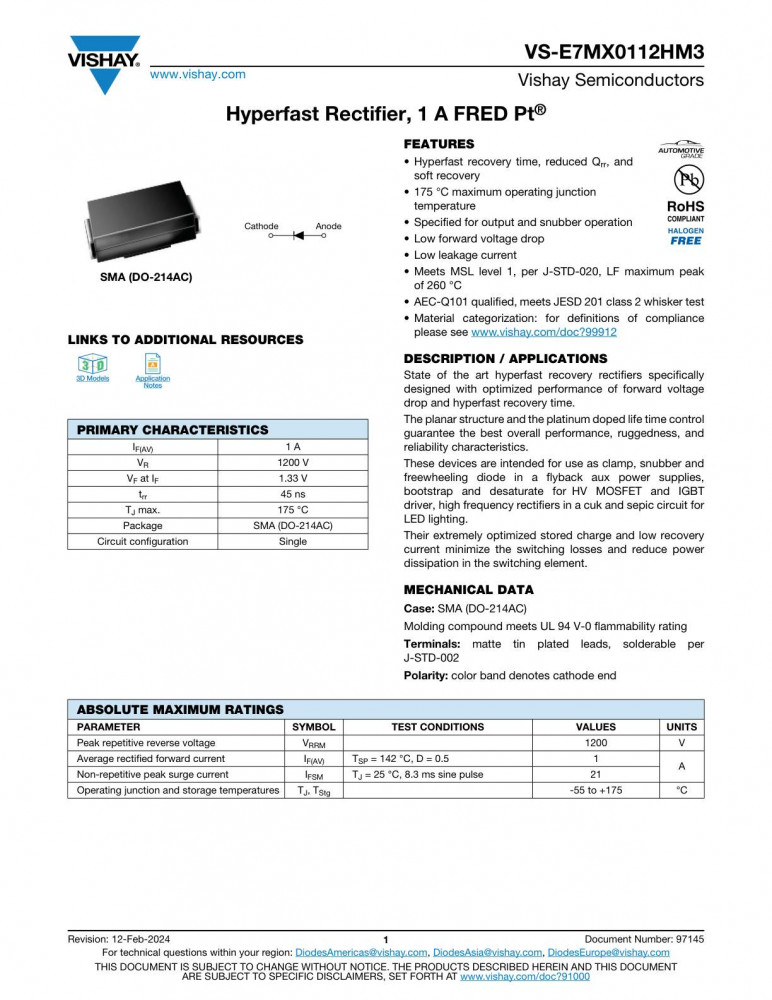 VS-E7MX0112HM3/I technical document page 1
