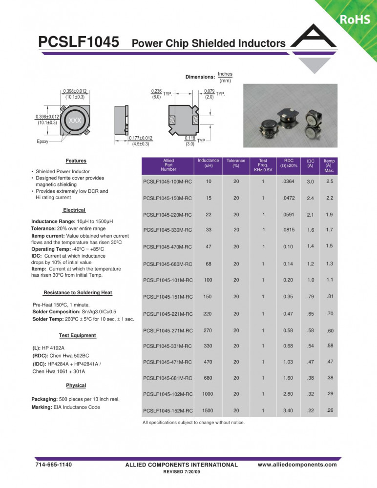 PCSLF1045 series product documentation image