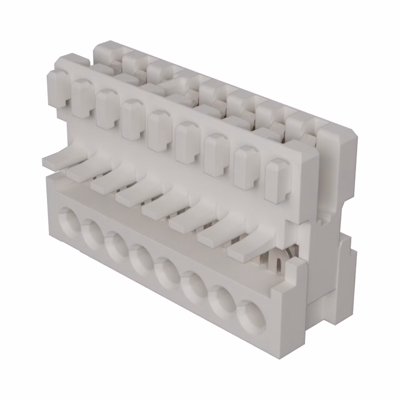 Appli-Mate RAST 2.5 Female Connector, 2.50mm Pitch, 8 Circuits, All Position Keys, Open Endwalls, Polarizing Rib Between Circuits 3 & 4 for sale