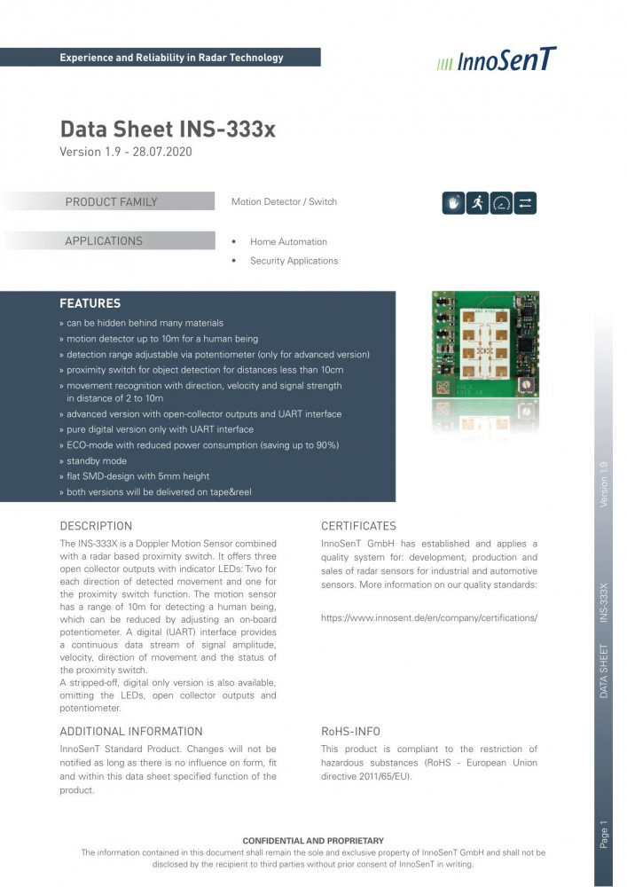 INS-333X datasheet page 1