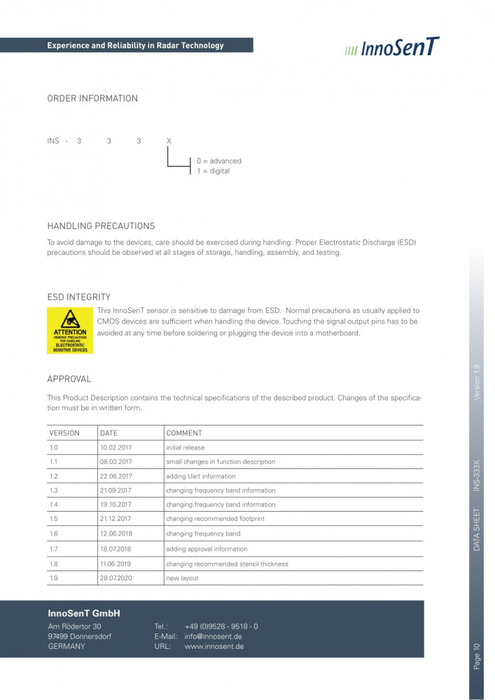 INS-333X datasheet page 10