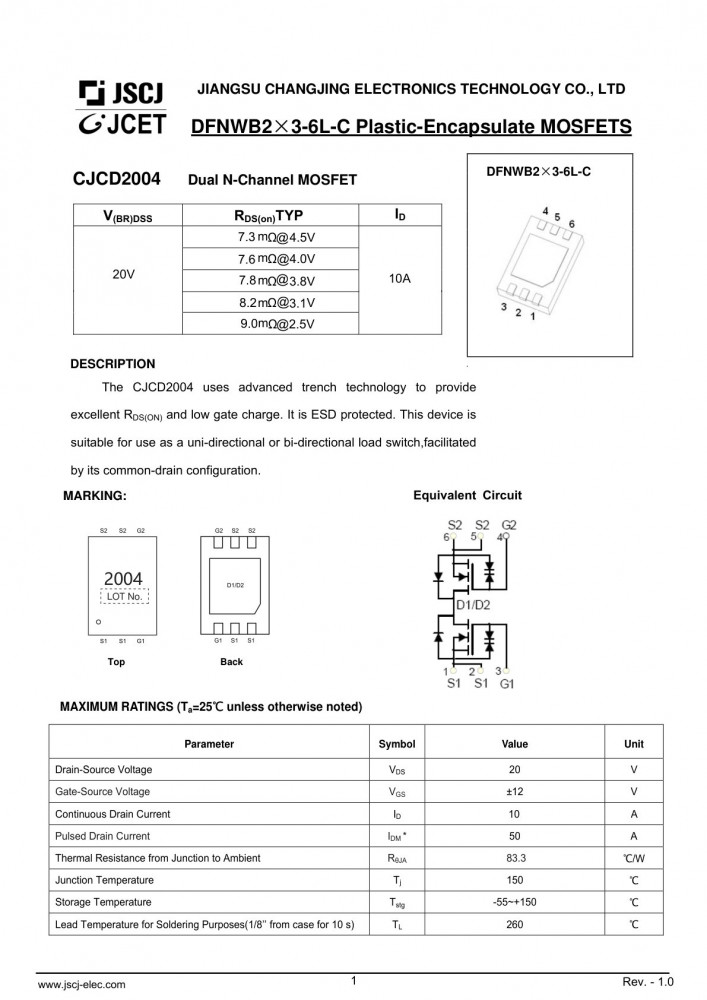 CJCD2004 datasheet page 1