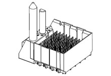 Impact 100 Ohm 5 Pair Vertical Backplane Header, Left Guided, Right Endwall, 16 Columns, 240 Circuits, Pin Length 5.50mm, Plated Through Hole Dimension 0.39mm, Lead-Free