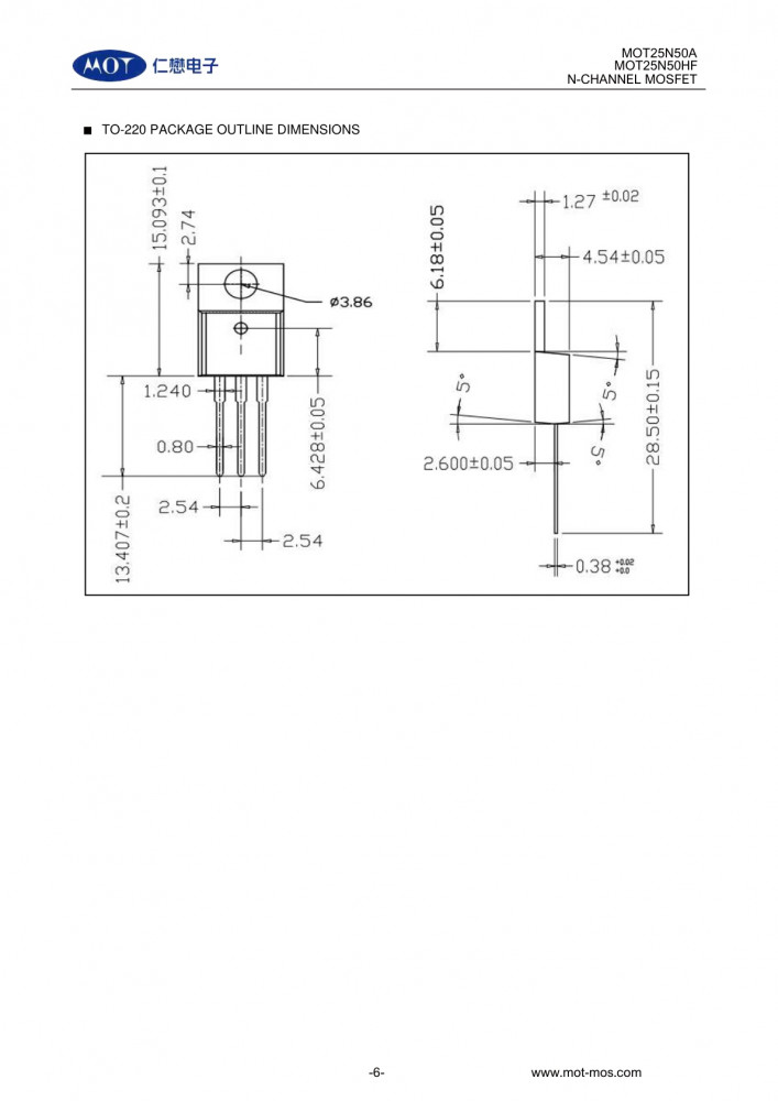 MOT25N50HF datasheet page 6
