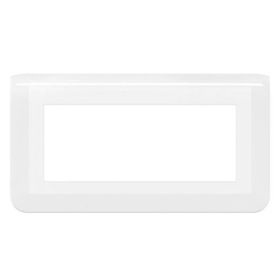 Mosaic - Plate 5 modules - Horizontal 5-module cover frame - Glossy white thermoplastic RAL9003 halogen free - IK04 for sale