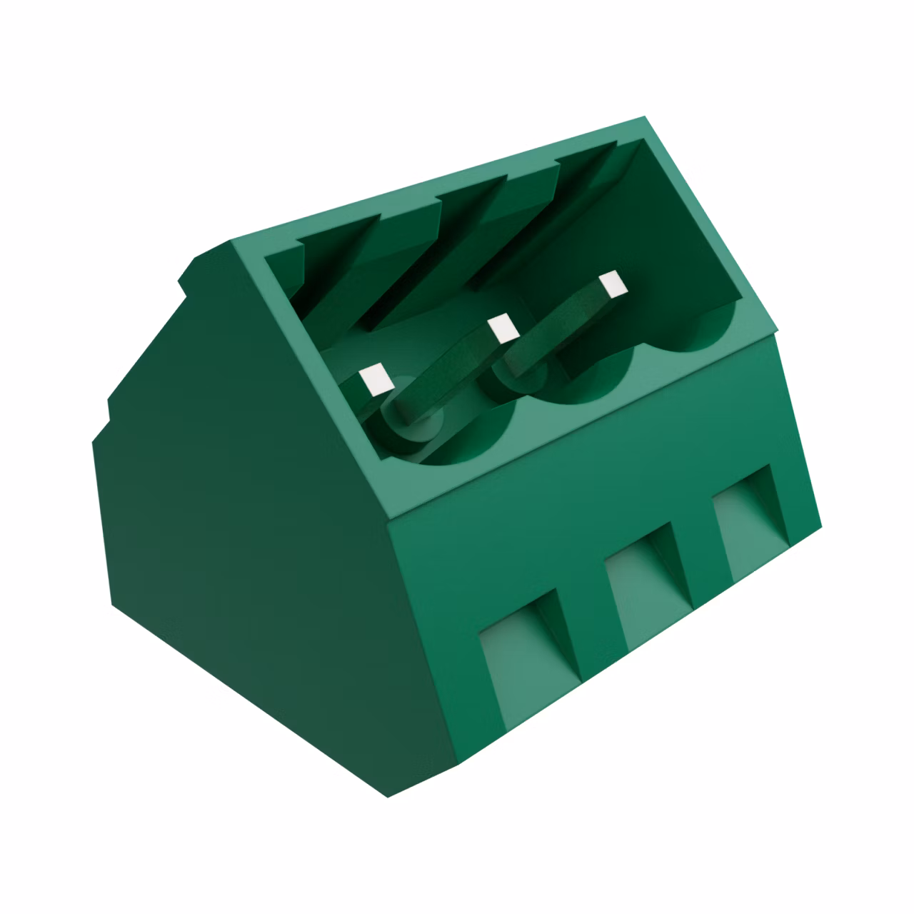 5.00mm Pitch Eurostyle 45° Angle PCB Header, Closed Ends, 3 Circuits, Green for sale