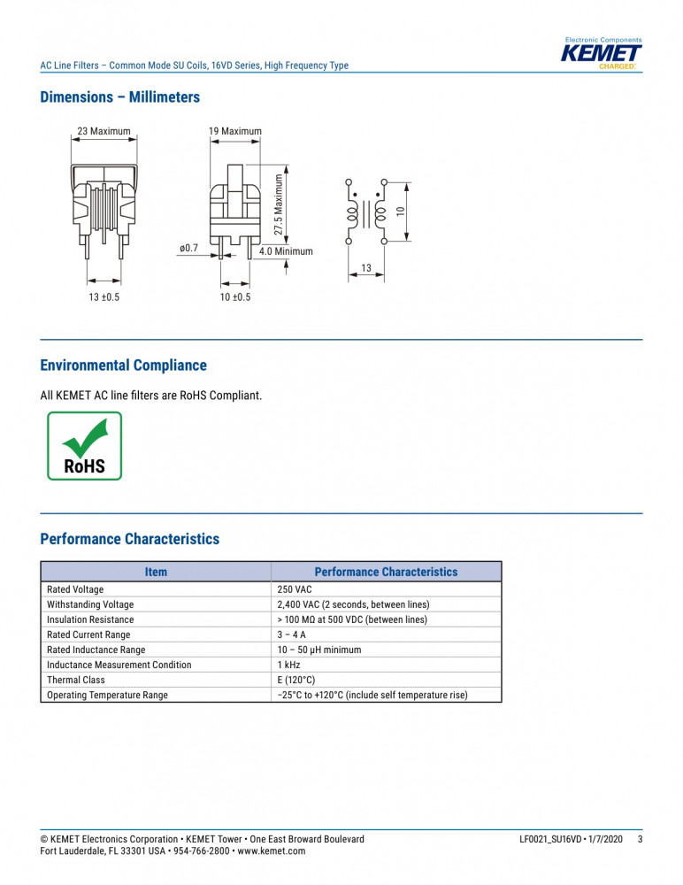 KEMET SU16VD series datasheet page 3