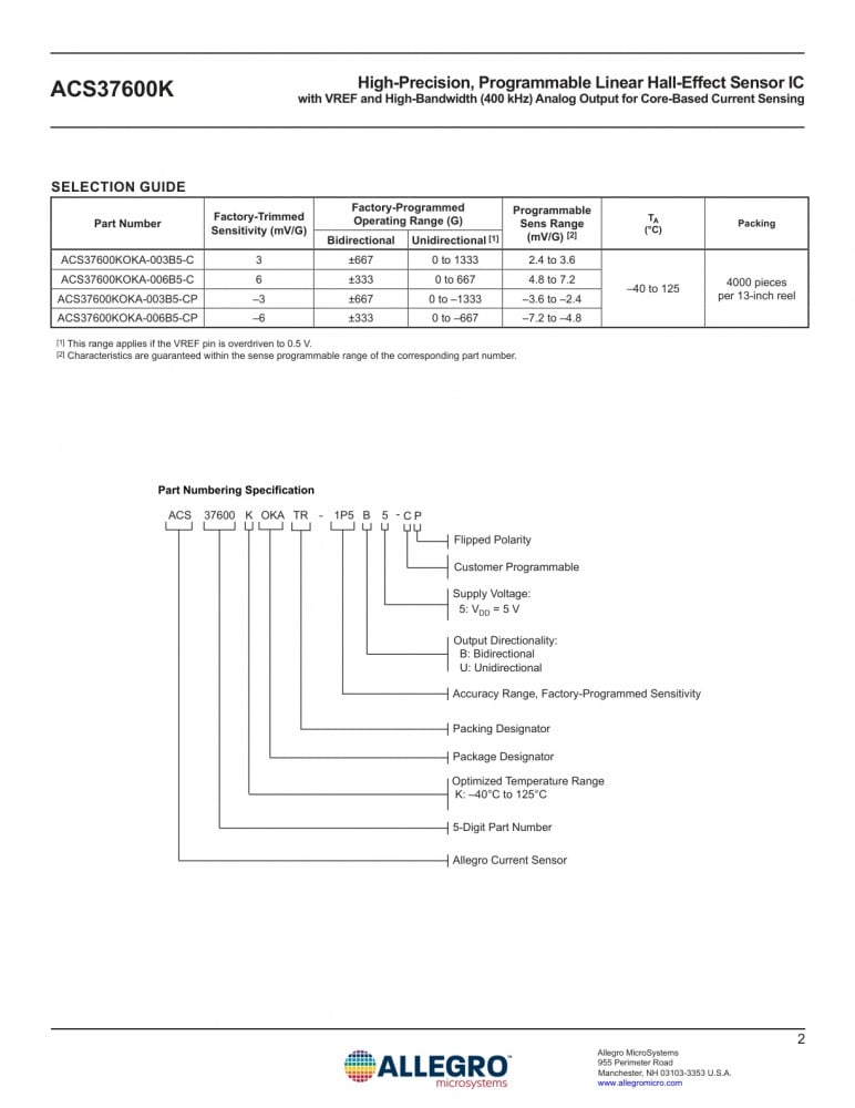 ACS37600 datasheet page 2