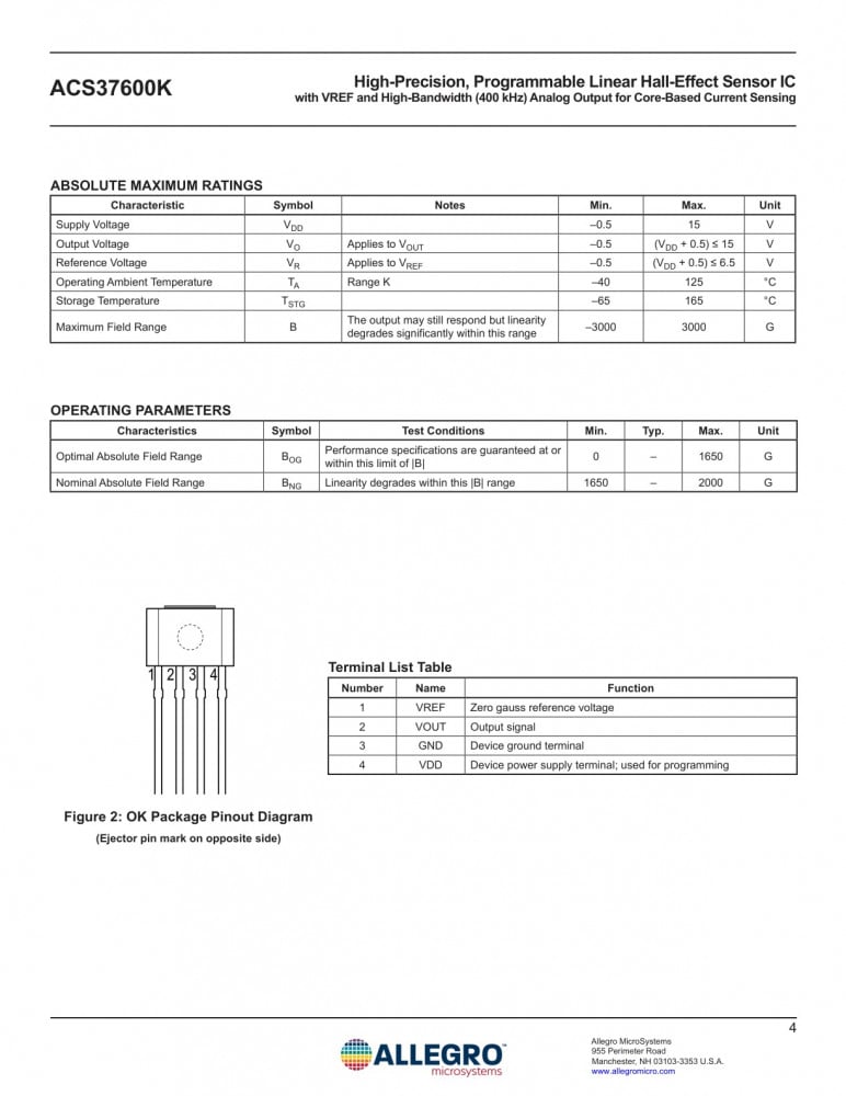 ACS37600 datasheet page 4
