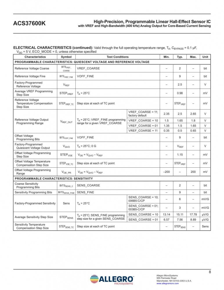 ACS37600 datasheet page 8