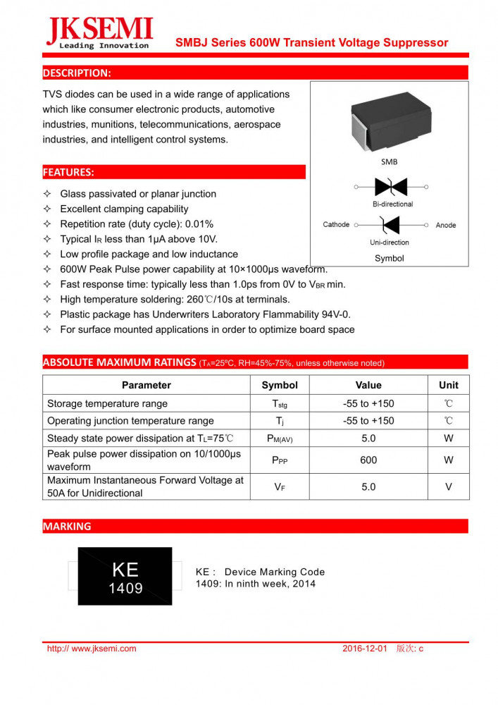 SMBJ6.0CA AG datasheet page 1