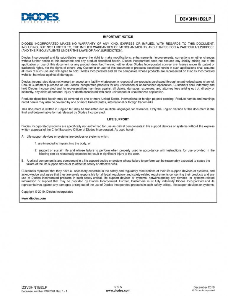 D3V3HN1B2LP-7B datasheet page 5