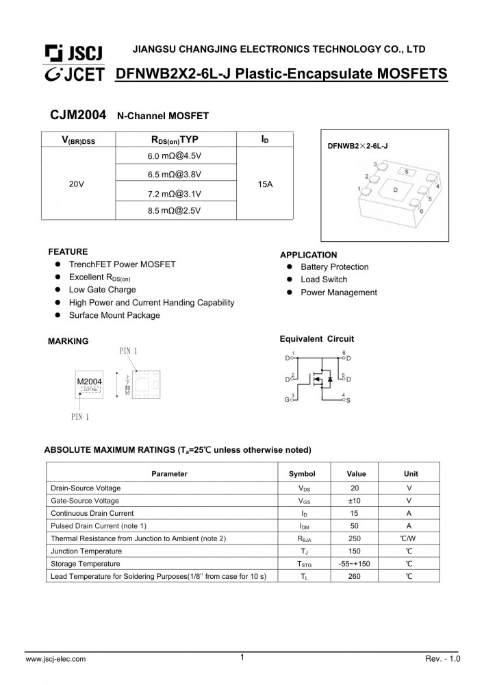 CJM2004 datasheet page 1