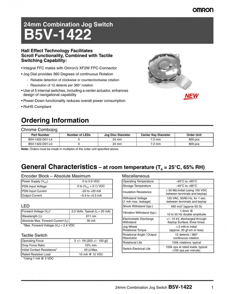 B5V-1422-D01-L4 product documentation page 1