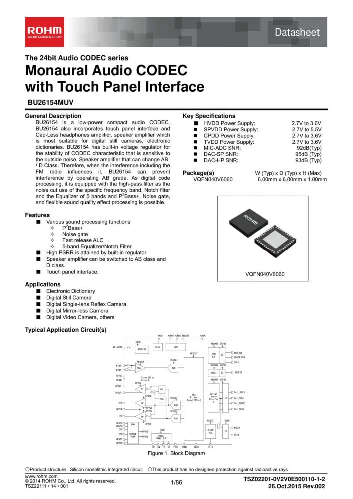 BU26154MUV-E2 technical document page 1