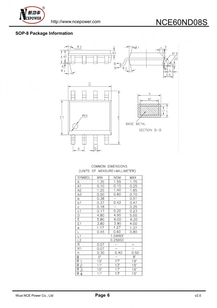 NCE60ND08S datasheet page 6