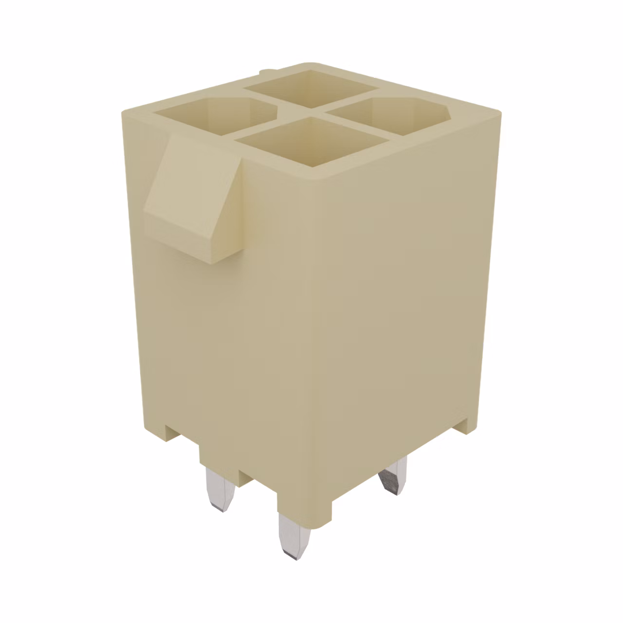 Mini-Fit Jr. Vertical Header, 4.20mm Pitch, Dual Row, 4 Circuits, without Snap-in Plastic Peg PCB Lock, Matte Tin, Natural for sale