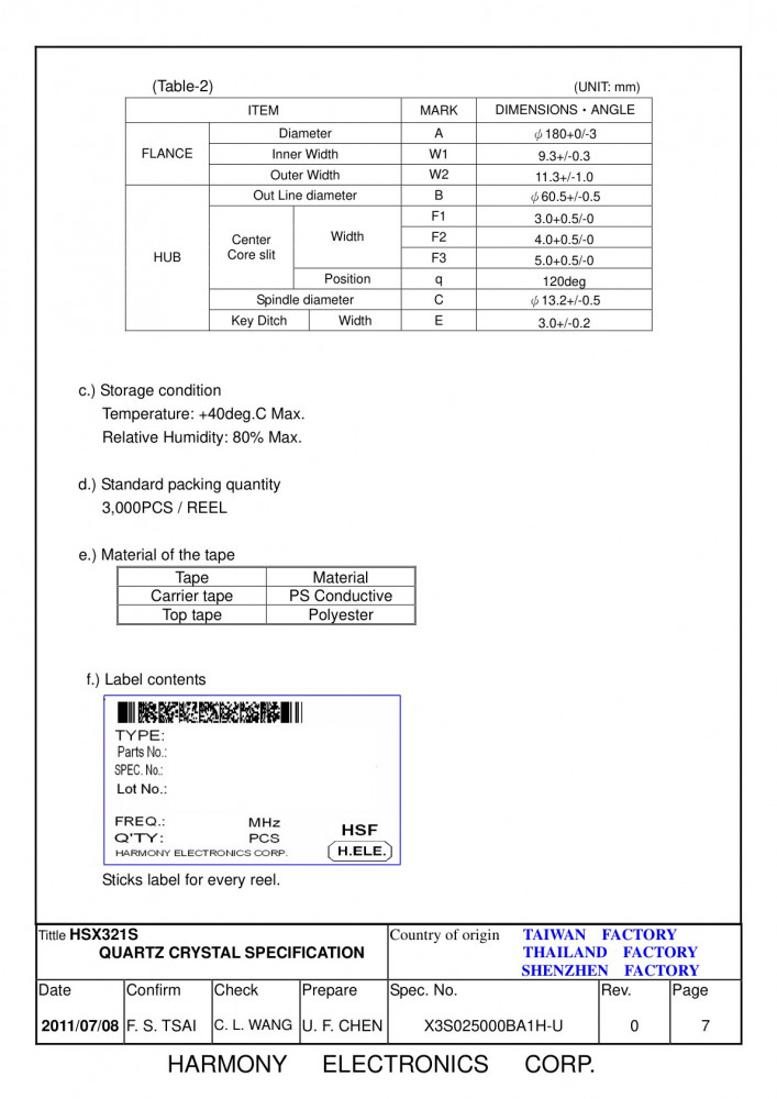 X3S025000BA1H-U specification page 7