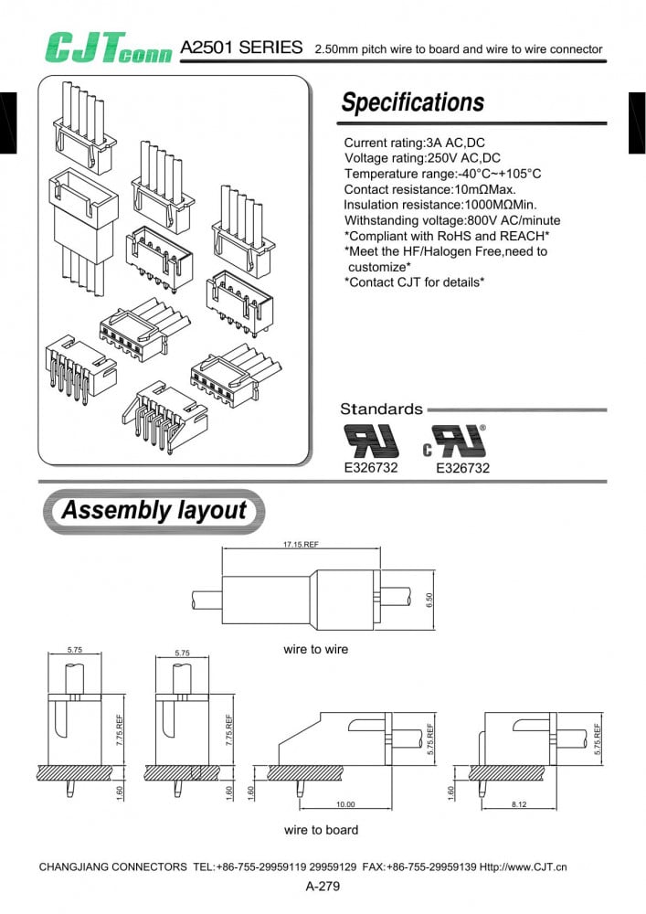 CJT A2501 series datasheet page 1