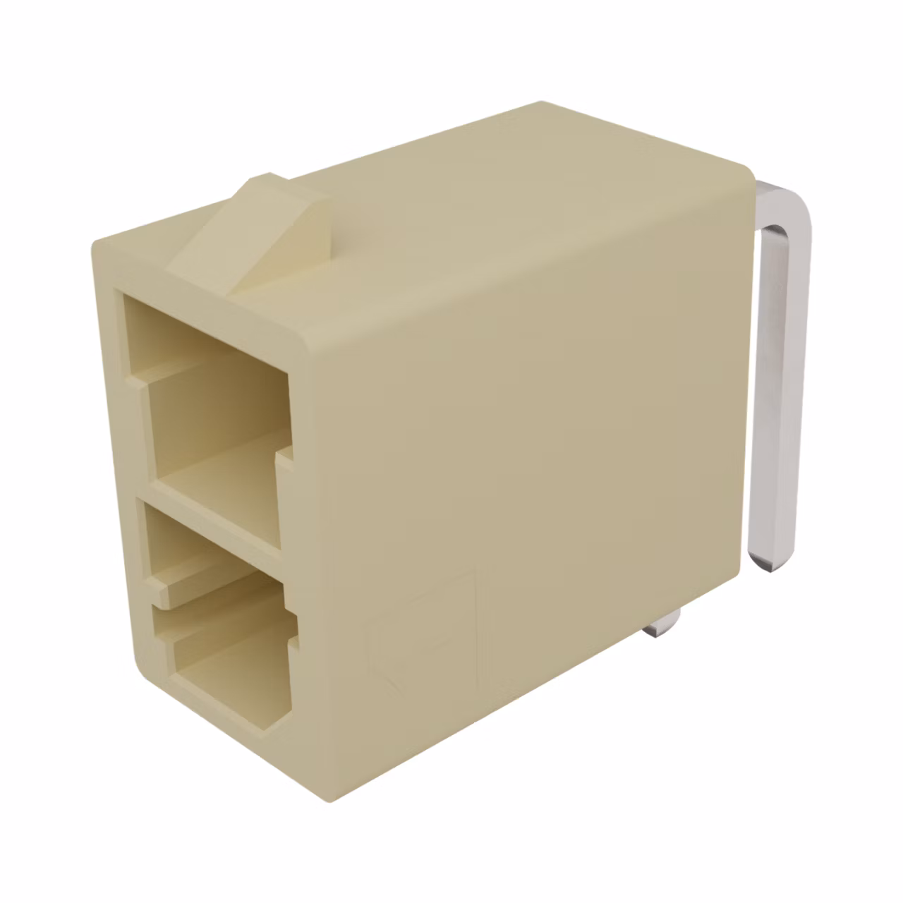 Mega-Fit ColorLock Right-Angle Header, 5.70mm Pitch, Through Hole, Dual Row, 2 Circuits, Matte Tin (Sn) Plating, 3.60mm Tail Length, Glow-Wire Capable, Tray, Natural for sale