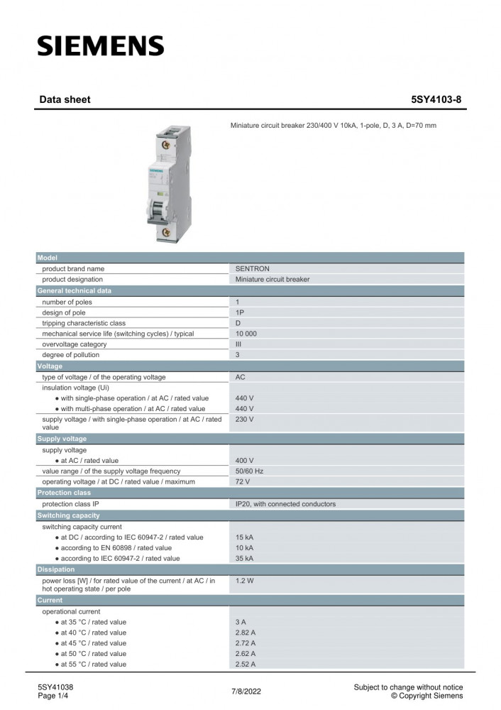 5SY4103-8 datasheet page 1