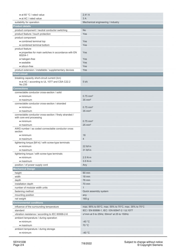 5SY4103-8 datasheet page 2