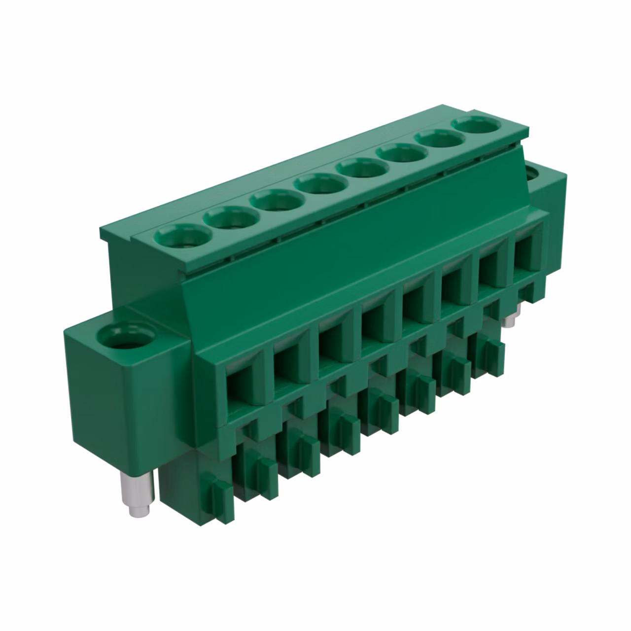 3.81mm Pitch Eurostyle Vertical Plug, with Retention Screws, Front Wire Entry, Green Housing, 8 Circuits for sale