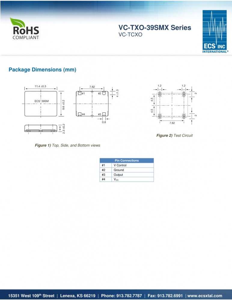 ECS VC-TXO-39SMX technical datasheet page 2