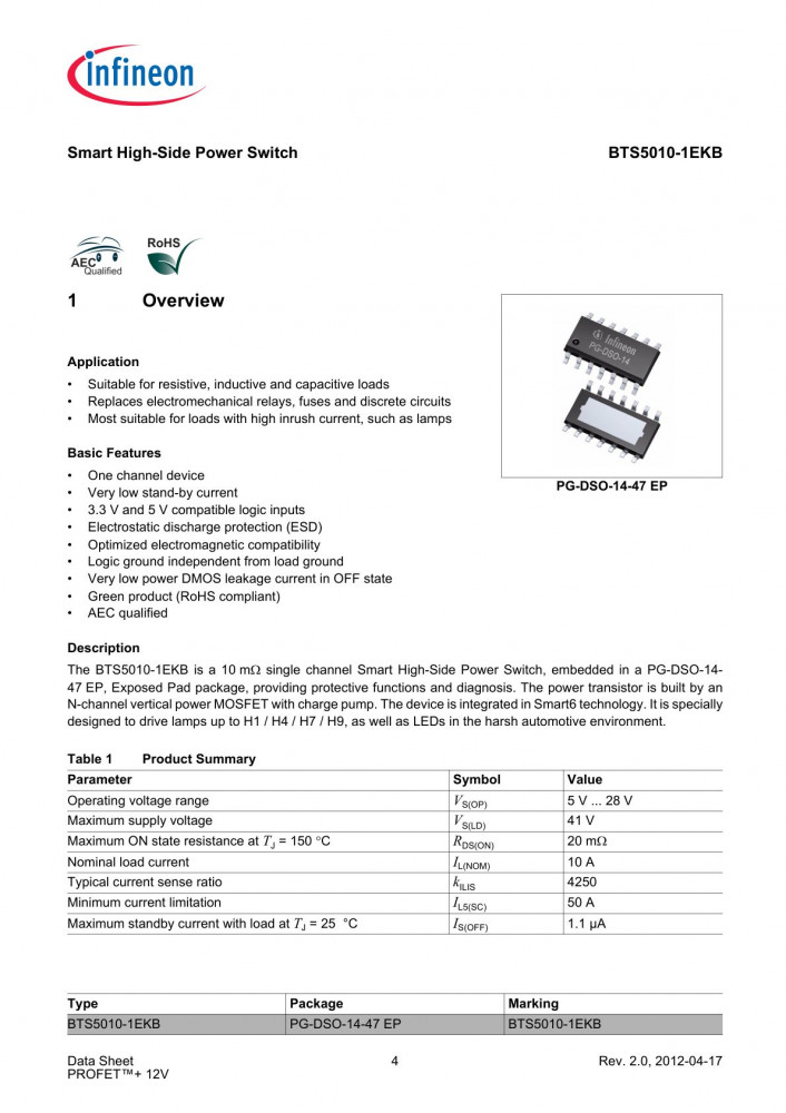 BTS5010-1EKB datasheet page 4