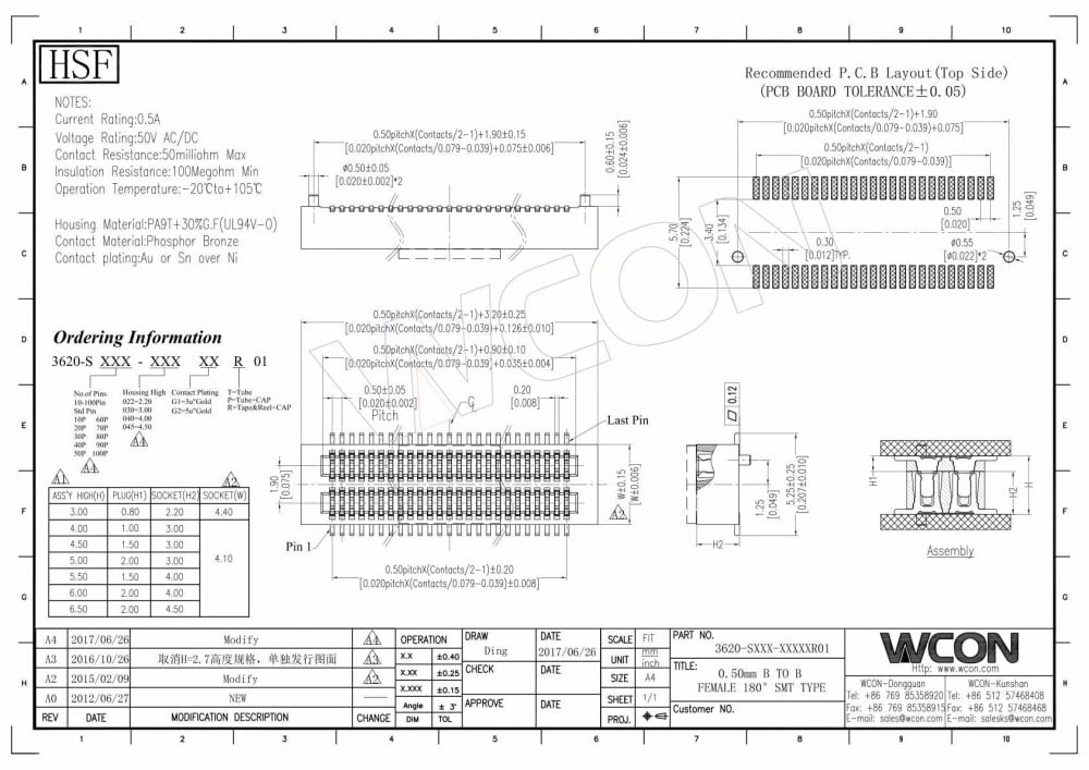 Wcon 3620-S030-030G1R01 technical drawing preview