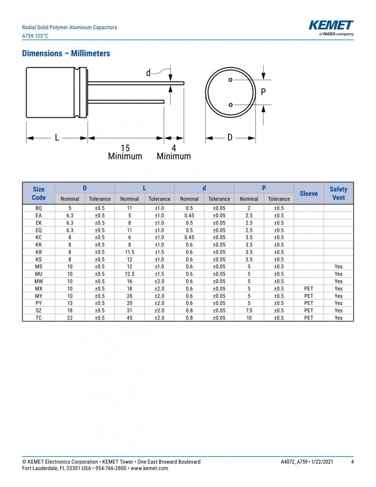KEMET A759 datasheet page 4