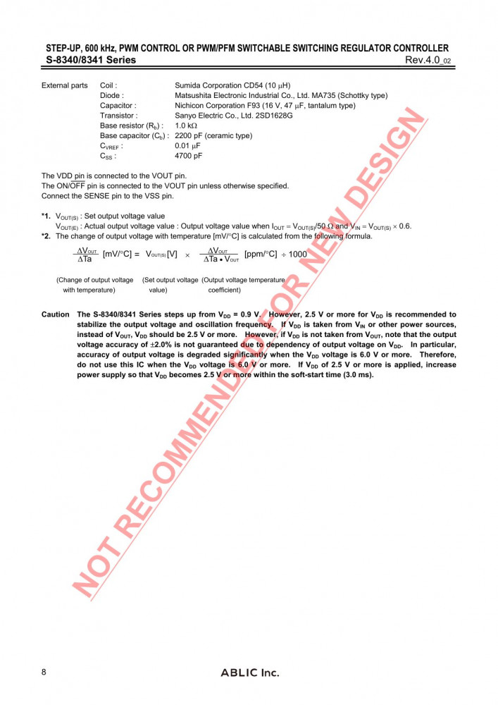 ABLIC S-8340/8341 datasheet page 8