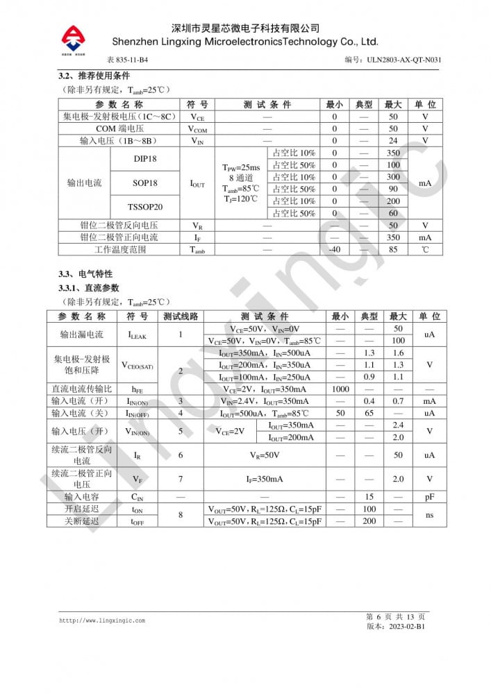 ULN2803AN(LX) datasheet page 6