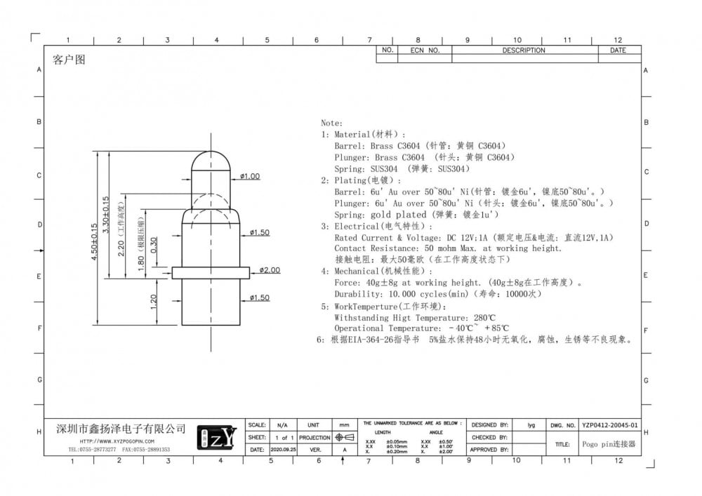 YZP0412-20045-01 product specification page 3