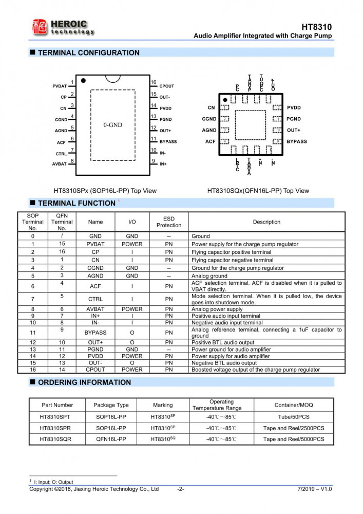 HT8310 technical document page 2