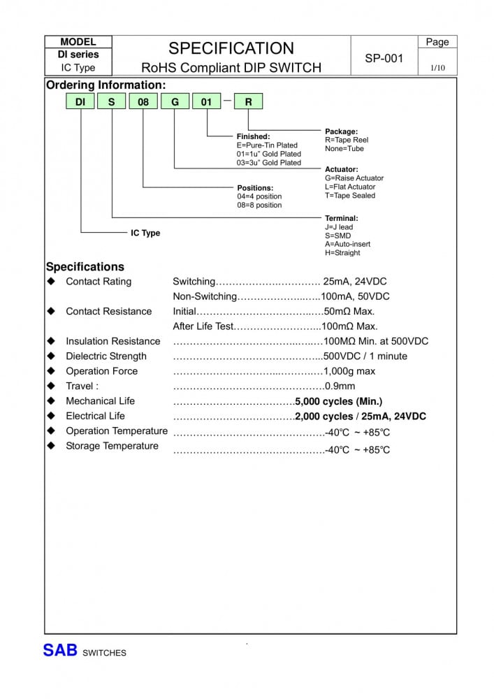 BIWIN DIS05GE datasheet page 1