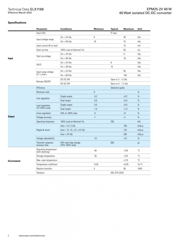 EATON EPM25-2V datasheet page 2