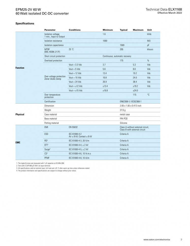 EATON EPM25-2V datasheet page 3